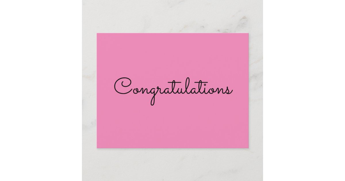 congratulations simple text minimal style card | Zazzle