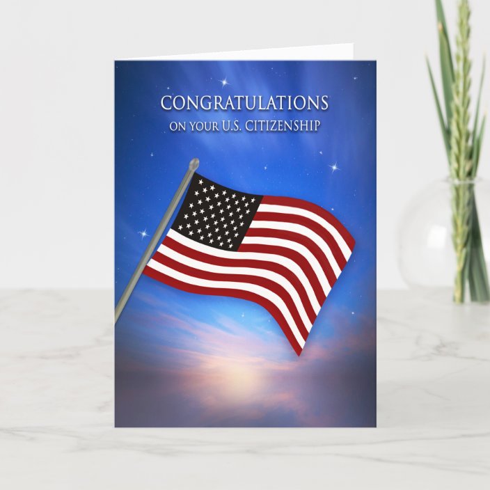 Congratulations, U.S. CITIZENSHIP, American Flag Card | Zazzle.co.uk