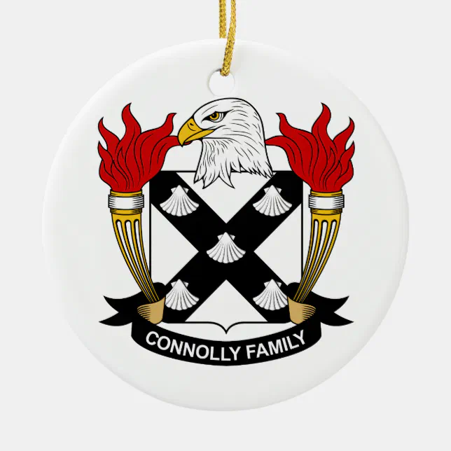 Connolly Family Crest Ceramic Tree Decoration | Zazzle