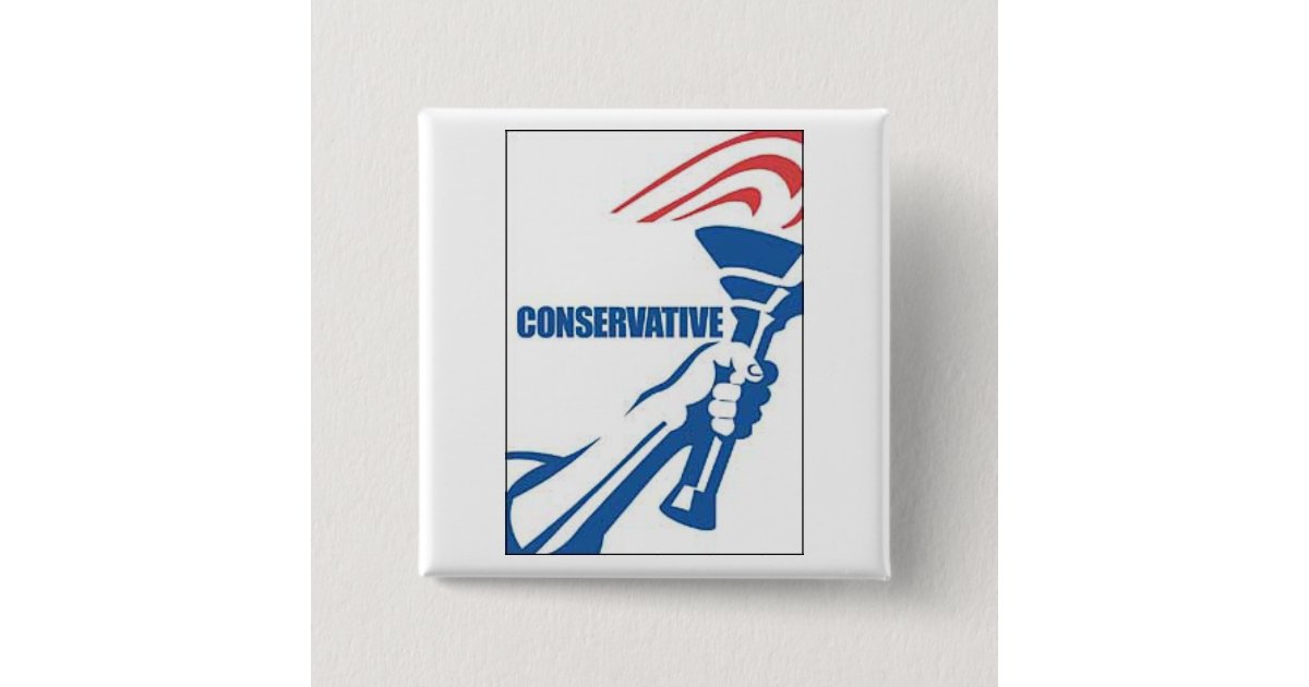 Conservative Party Torch Logo 15 Cm Square Badge | Zazzle