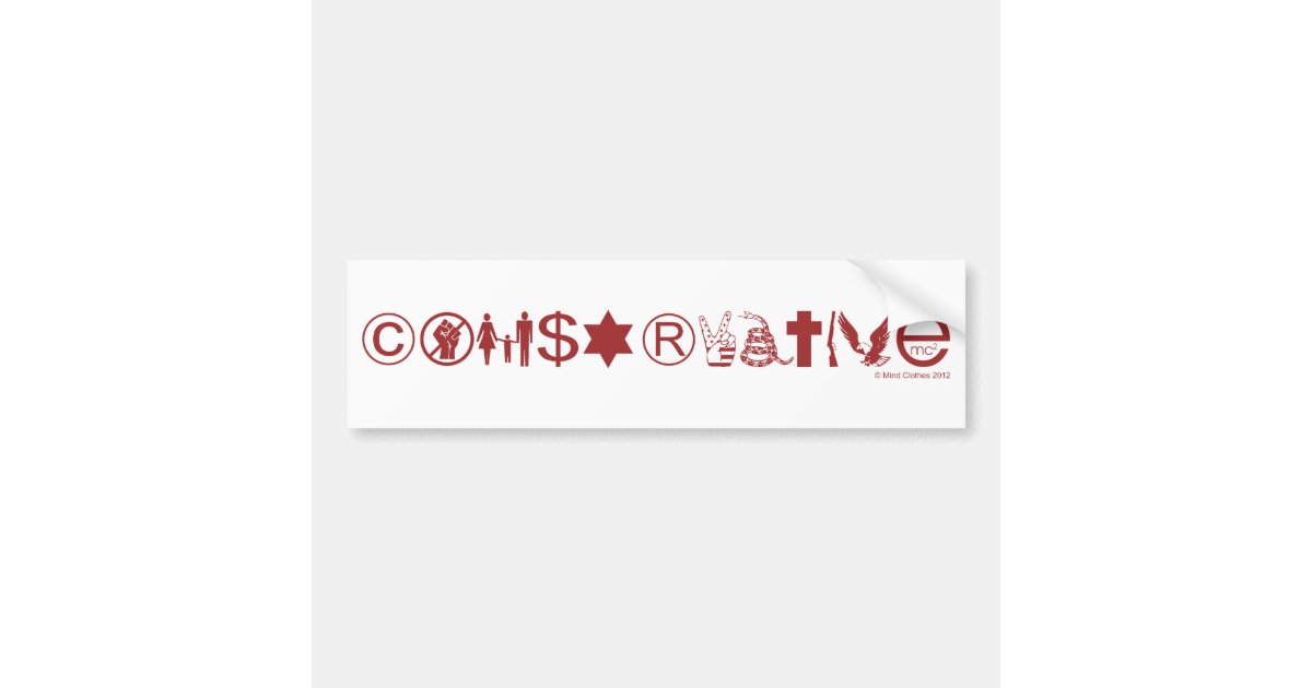Conservative Symbol Bumper Sticker | Zazzle