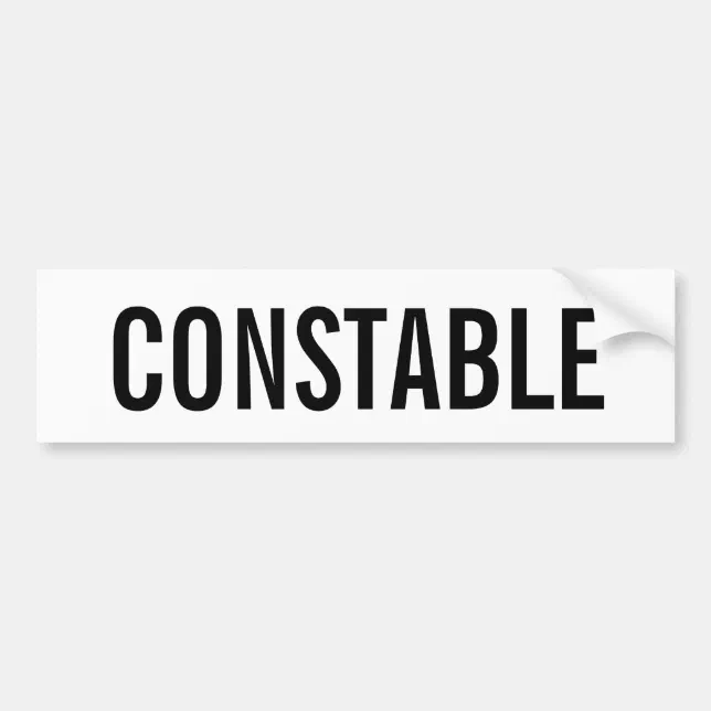 CONSTABLE - White Logo Emblem Bumper Sticker | Zazzle