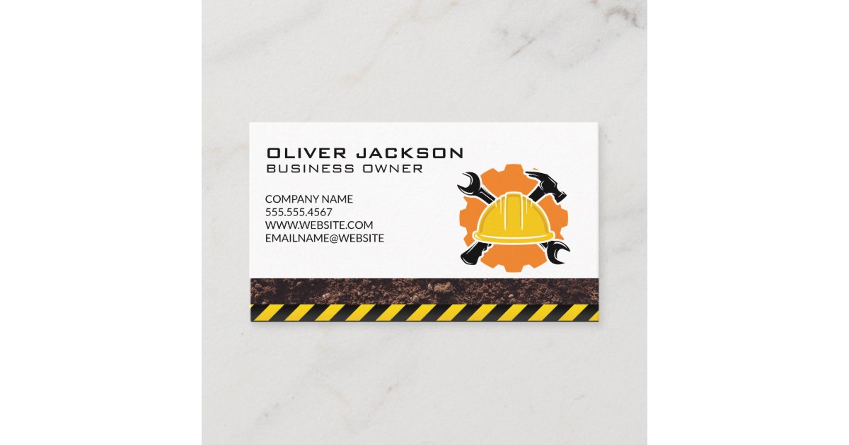 Construction | Hard hat Wrenches Business Card | Zazzle