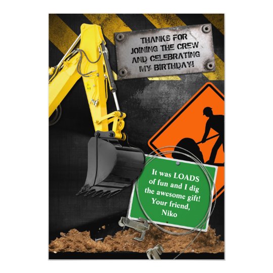 Construction Worker Thank You Card | Zazzle.co.uk
