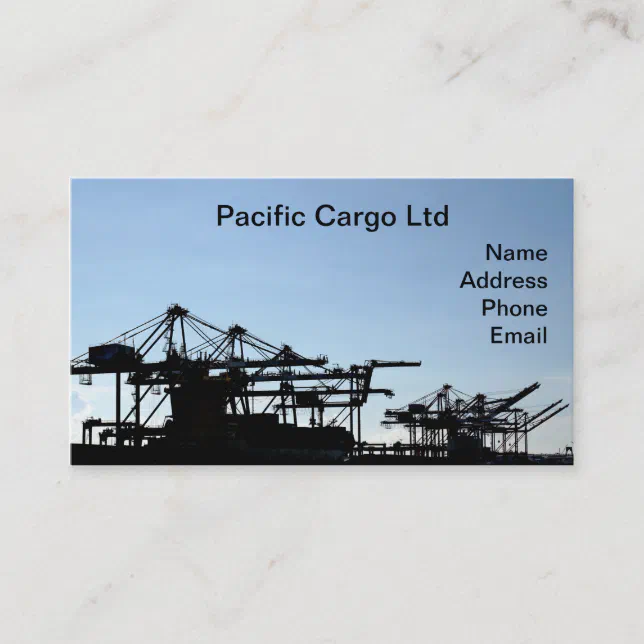 Container Shipping Cranes in Industrial Port Business Card | Zazzle