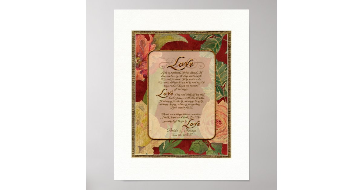 Contemporary Love Chapter 1 Corinthians 13 Poster | Zazzle