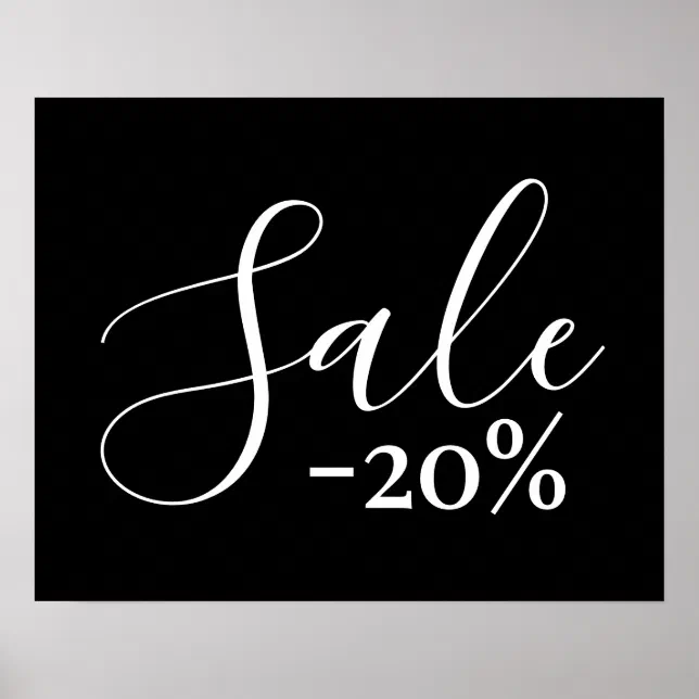 Contemporary Sale Sign, 20% Off Retail Sales Poster | Zazzle