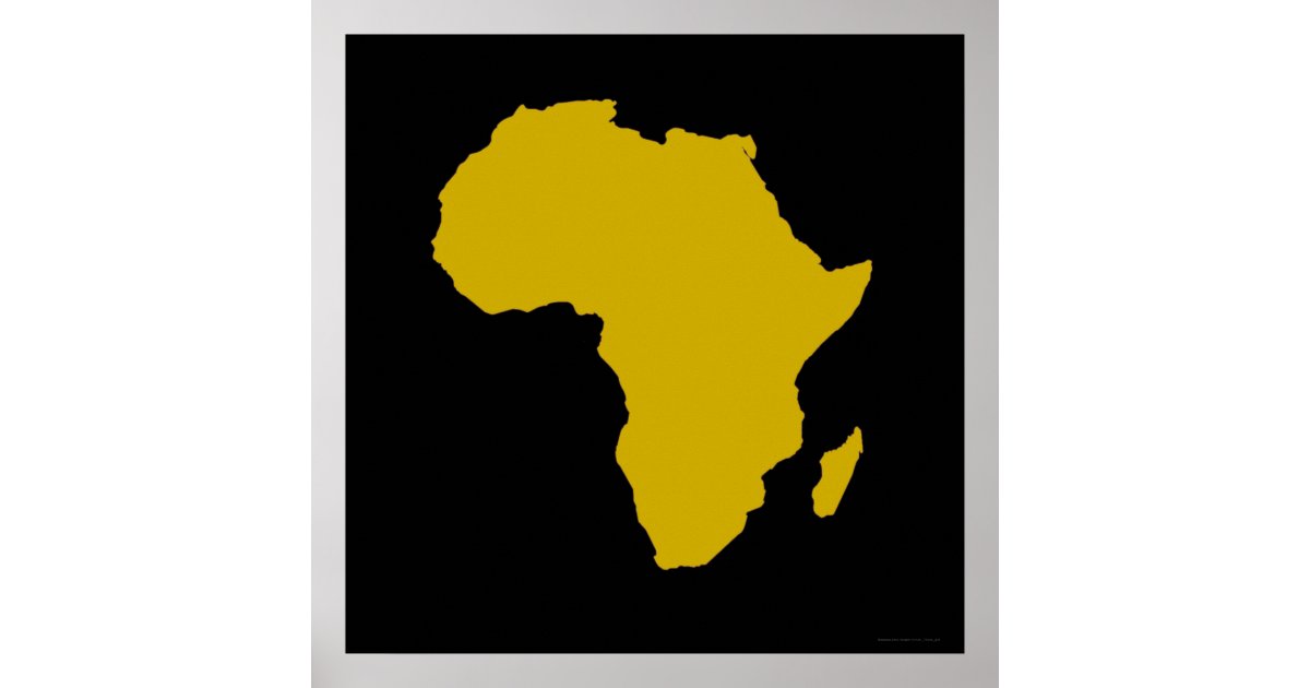 "Continent of Africa - Bold Gold" Poster | Zazzle