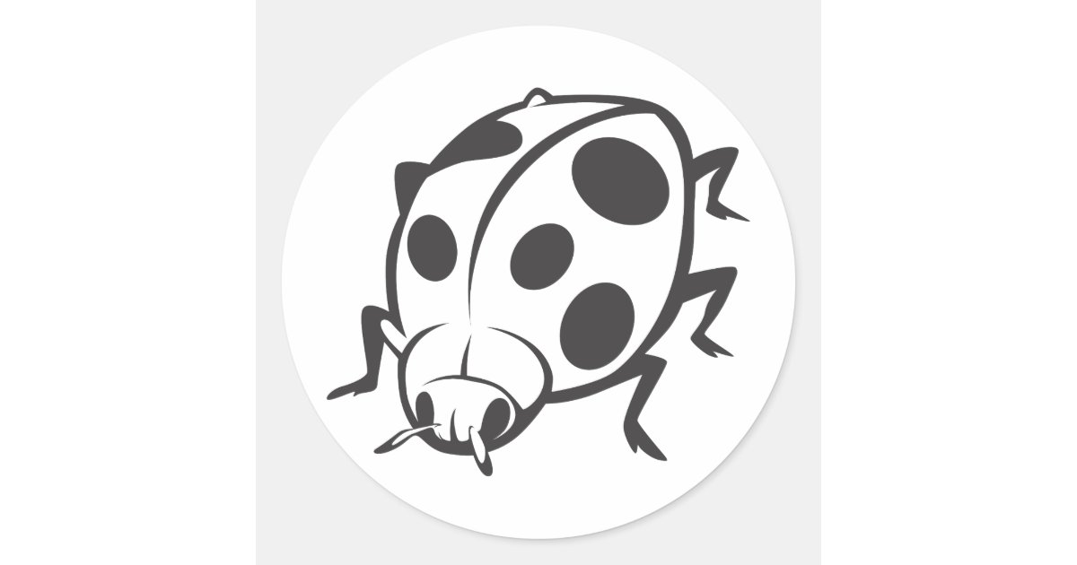 Cool Black Ladybug Tattoo Logo Classic Round Sticker | Zazzle
