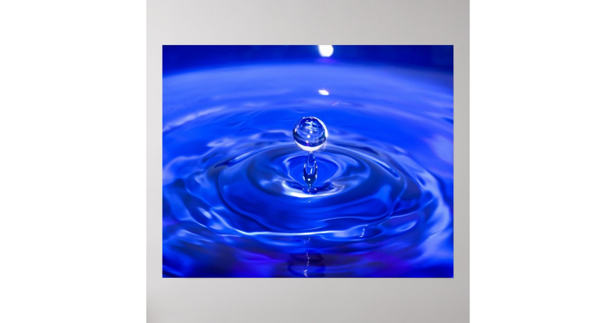 Cool Blue Water Droplet Poster | Zazzle