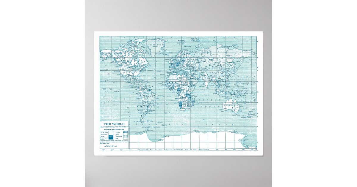 Cool Blue World Poster | Zazzle