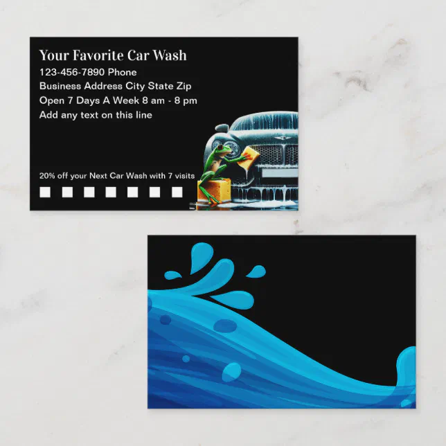 Cool Car Wash Customer Loyalty Rewards Business Card | Zazzle