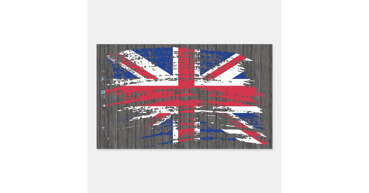 Cool English flag design Rectangular Sticker | Zazzle