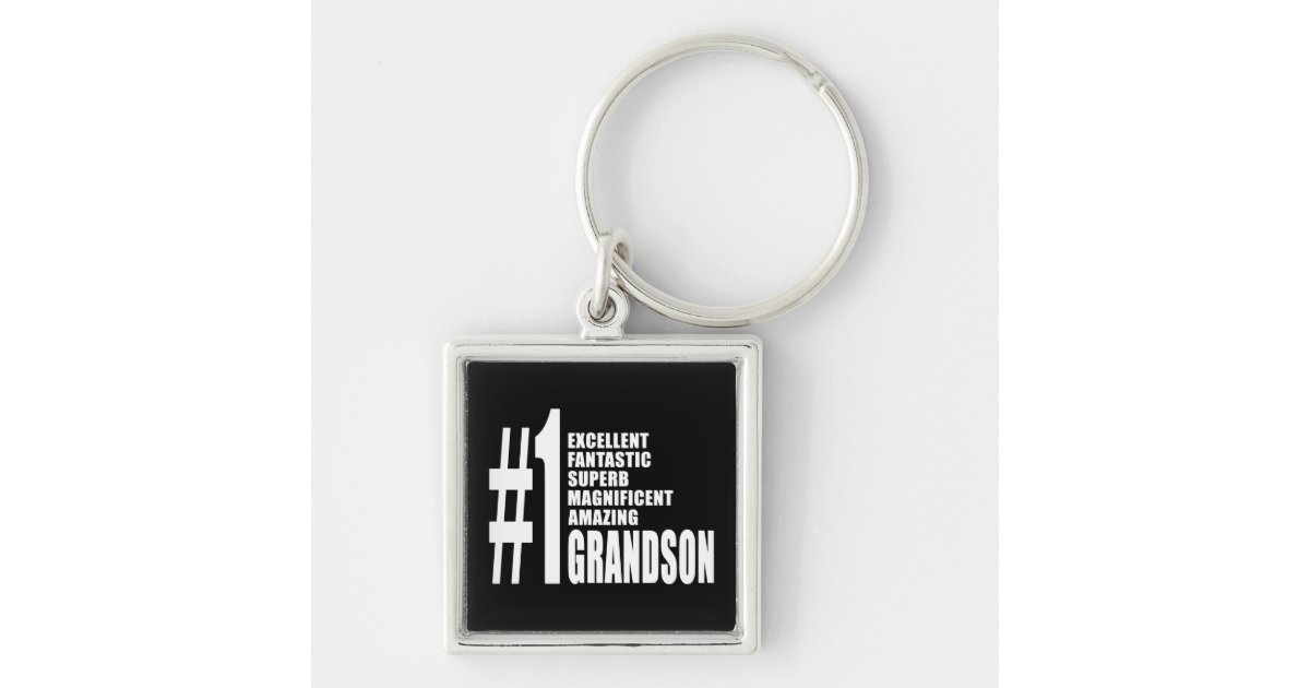 Cool Gifts for Grandsons : Number One Grandson Key Ring | Zazzle