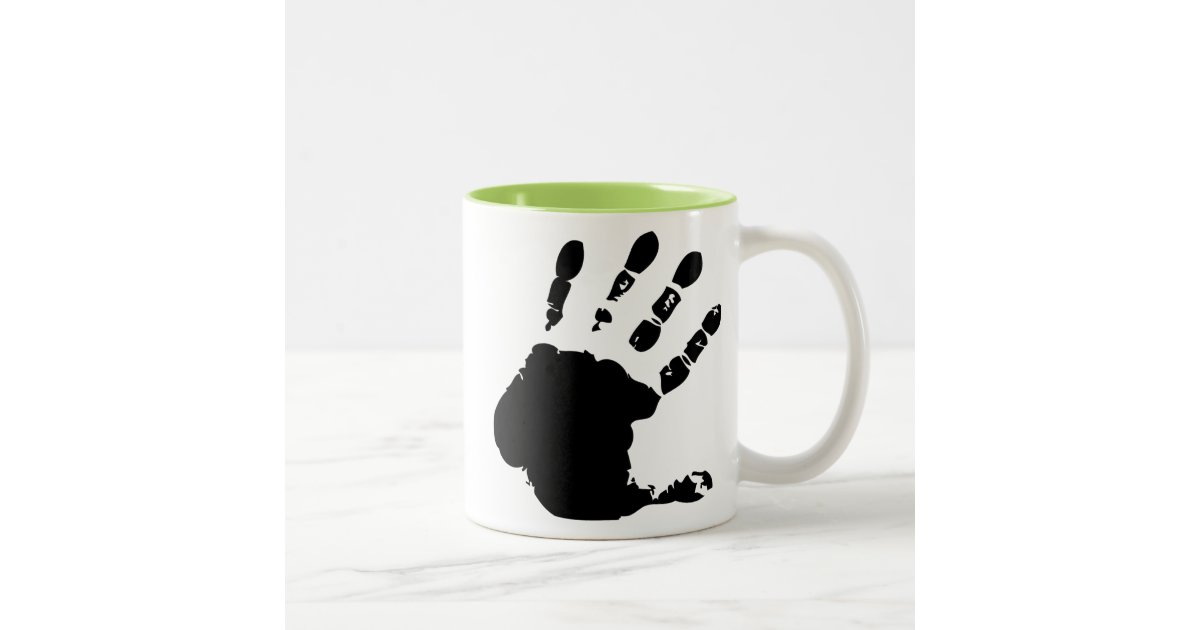 Cool Hand Print; Handprint Two-Tone Coffee Mug | Zazzle