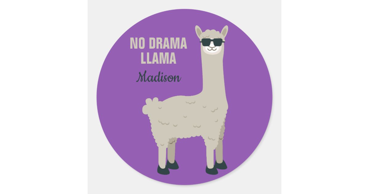 Cool Llama custom name & colour stickers | Zazzle