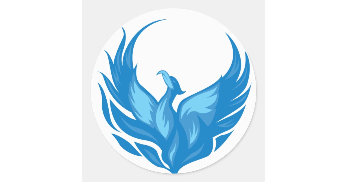 Cool Phoenix Bird Design Classic Round Sticker | Zazzle