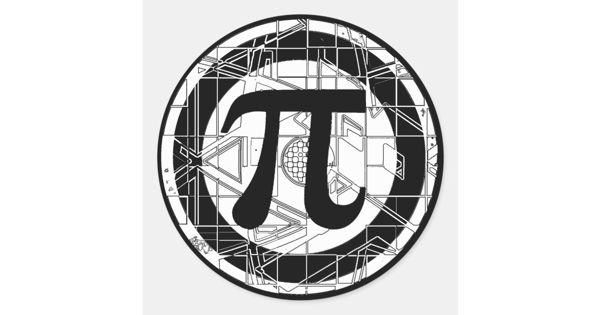 Cool Pi Symbol Classic Round Sticker | Zazzle