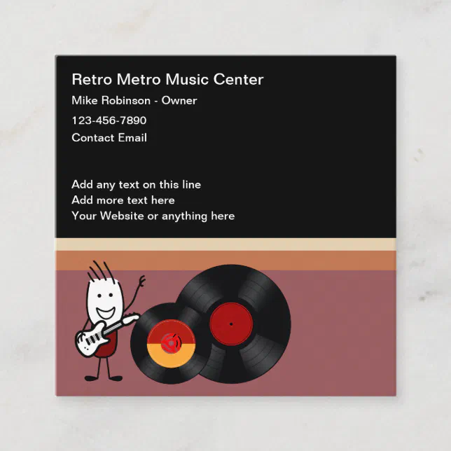 Cool Retro Music Vinyl Business Cards | Zazzle