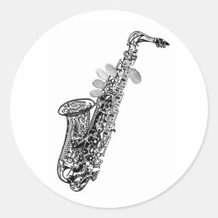 Saxophone Stickers & Labels | Zazzle UK