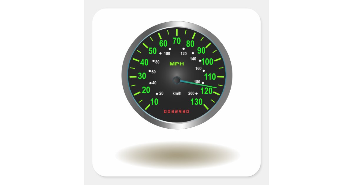 Cool Speedometer Emblem Square Sticker | Zazzle