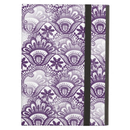 Cool Vibrant Distressed Purple Lace Damask Pattern Cover For iPad Air ...