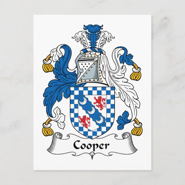Cooper Family Crest Postcard | Zazzle