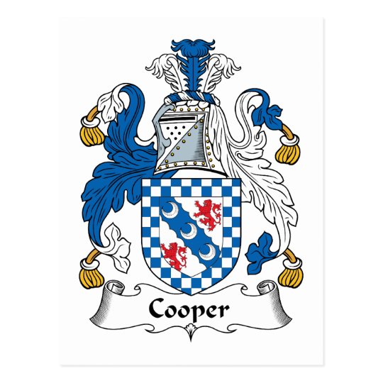 Cooper Family Crest Postcard | Zazzle.co.uk