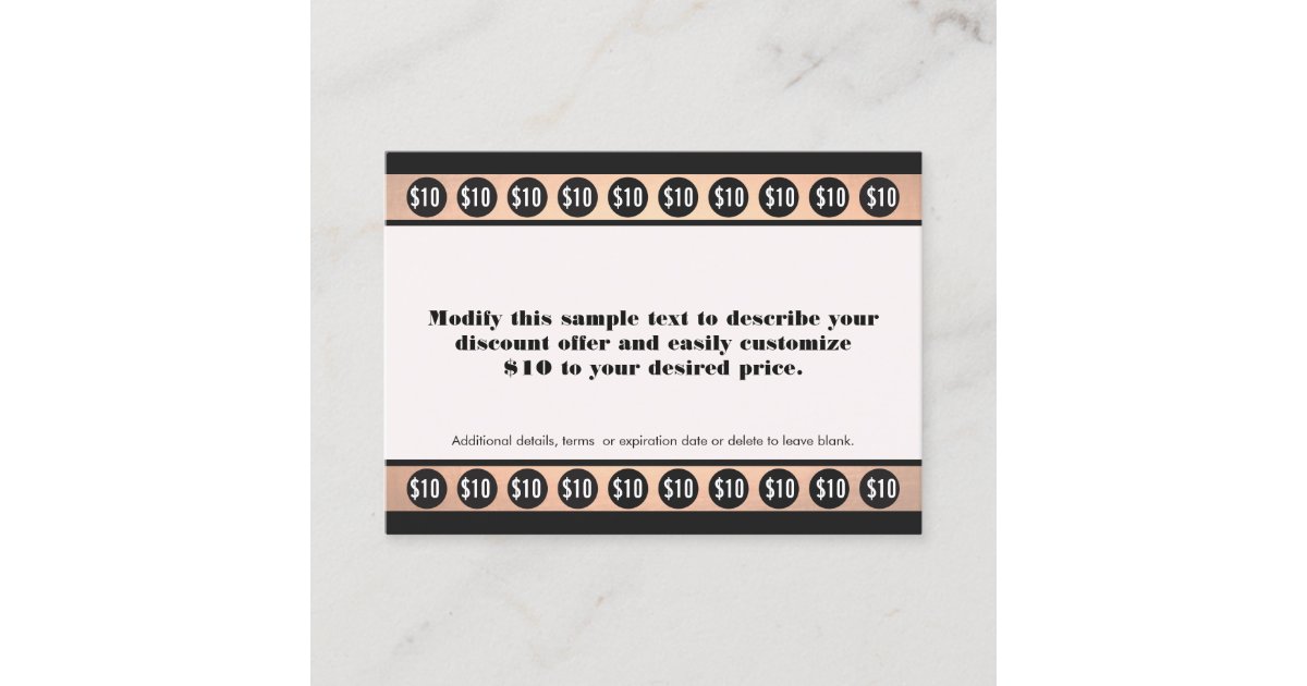 Copper Striped 20 Punch Stamp Beauty Salon Loyalty Card | Zazzle