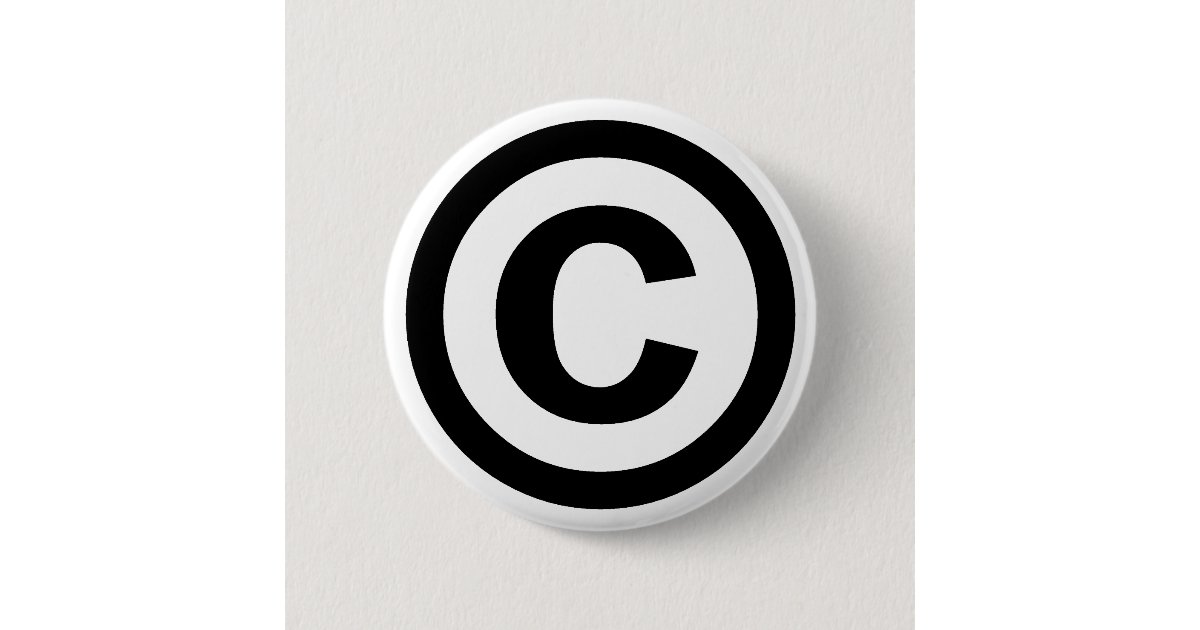 Copyright Symbol Copyrighted Copy Right Icon Sign 6 Cm Round Badge | Zazzle