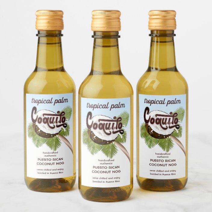 Coquito Coconut Palms Wine Label | Zazzle.co.uk