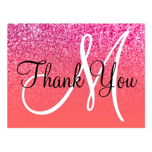 Hot Pink Gradient Postcards Thank You Cards | Zazzle UK
