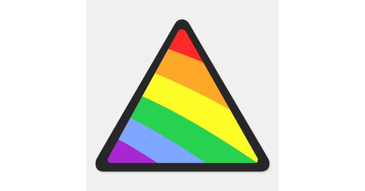 Corey Tiger 80s Rainbow Triangle Triangle Sticker | Zazzle
