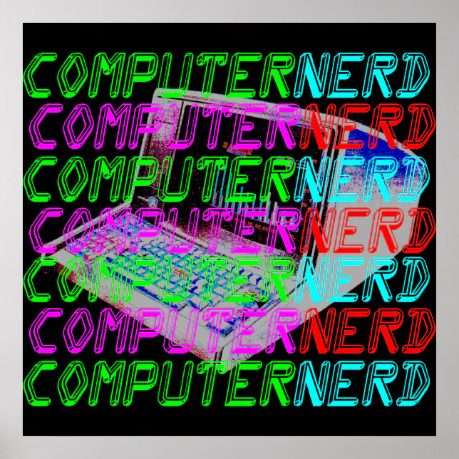Corey Tiger 80s Vintage Style Computer Nerd Poster | Zazzle
