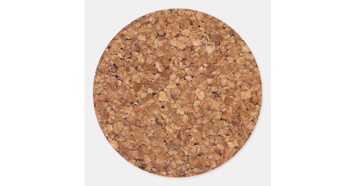 Cork background Photo Classic Round Sticker | Zazzle