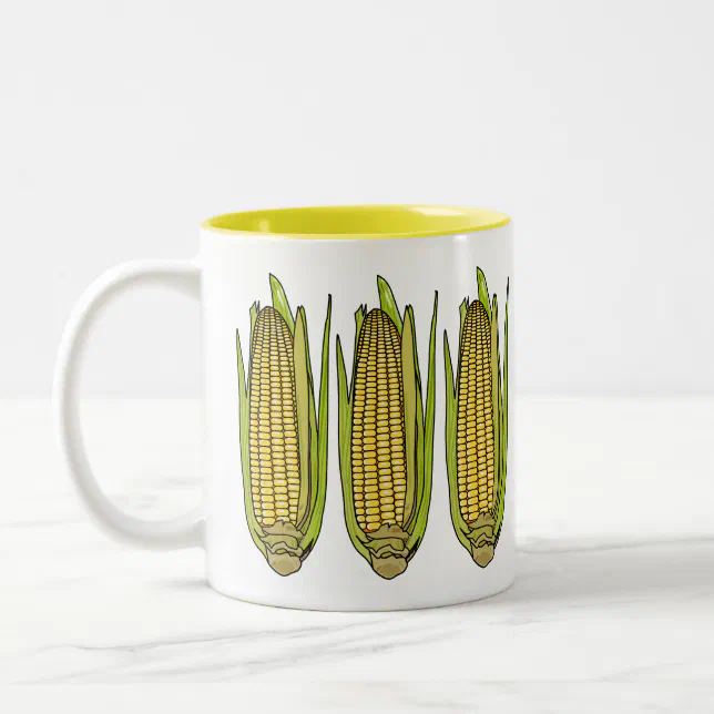 Corn cartoon illustration Two-Tone coffee mug | Zazzle