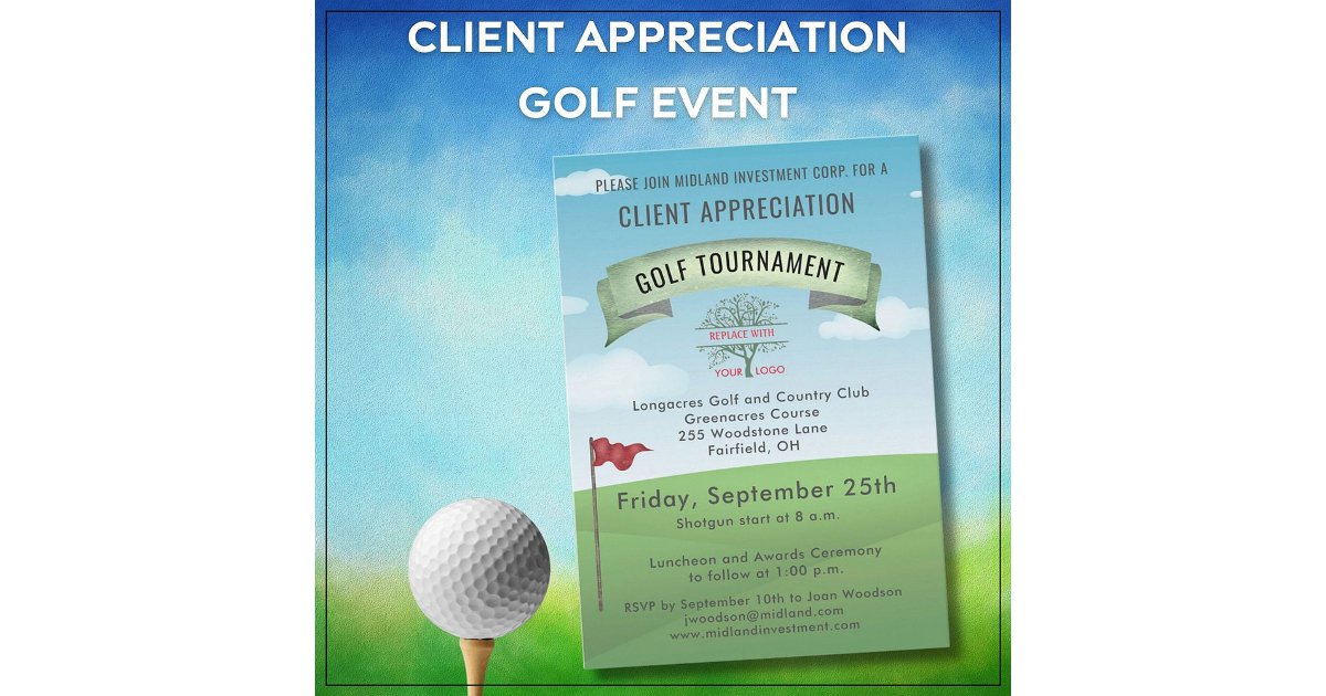 Corporate Company Golf Tournament Invitation | Zazzle