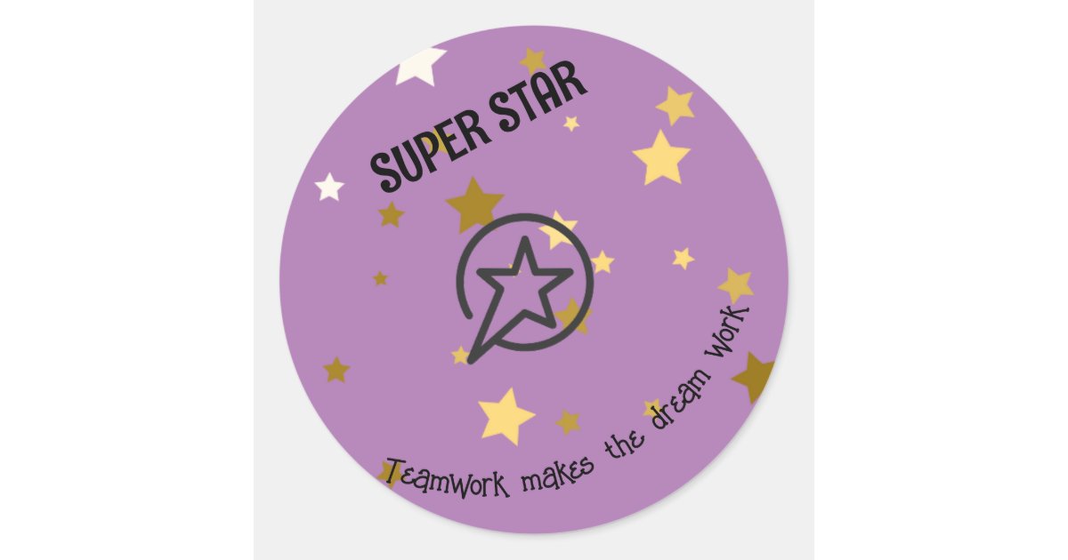Corporate/Office/School - super gold star editable Classic Round ...