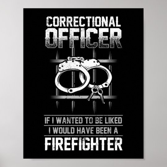 Correctional Officer Thin Silver Line Police Poster Uk