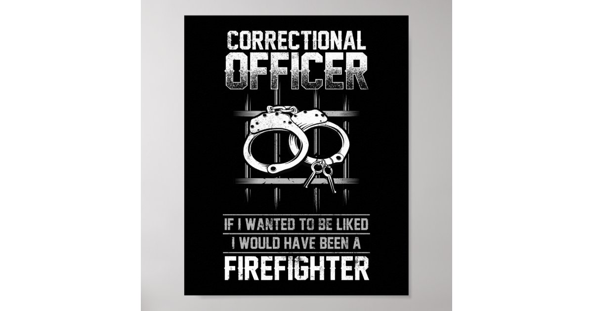 Correctional Officer Thin Silver Line Police Poster Zazzle