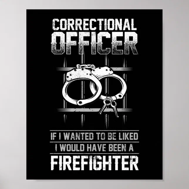 Correctional Officer Thin Silver Line Police Poster | Zazzle