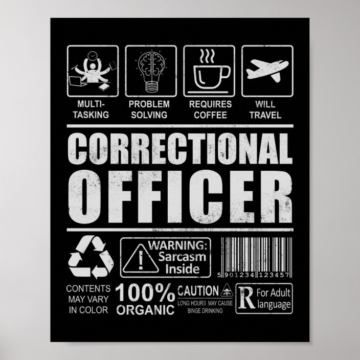 Correctional Officer Warning Thin Silver Line Poster | Zazzle.co.uk