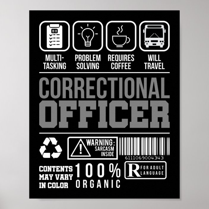 Correctional Officer Warning Thin Silver Line Poster | Zazzle.co.uk