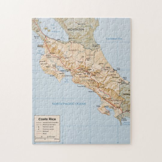 Costa Rica Map (1987) Jigsaw Puzzle | Zazzle.co.uk