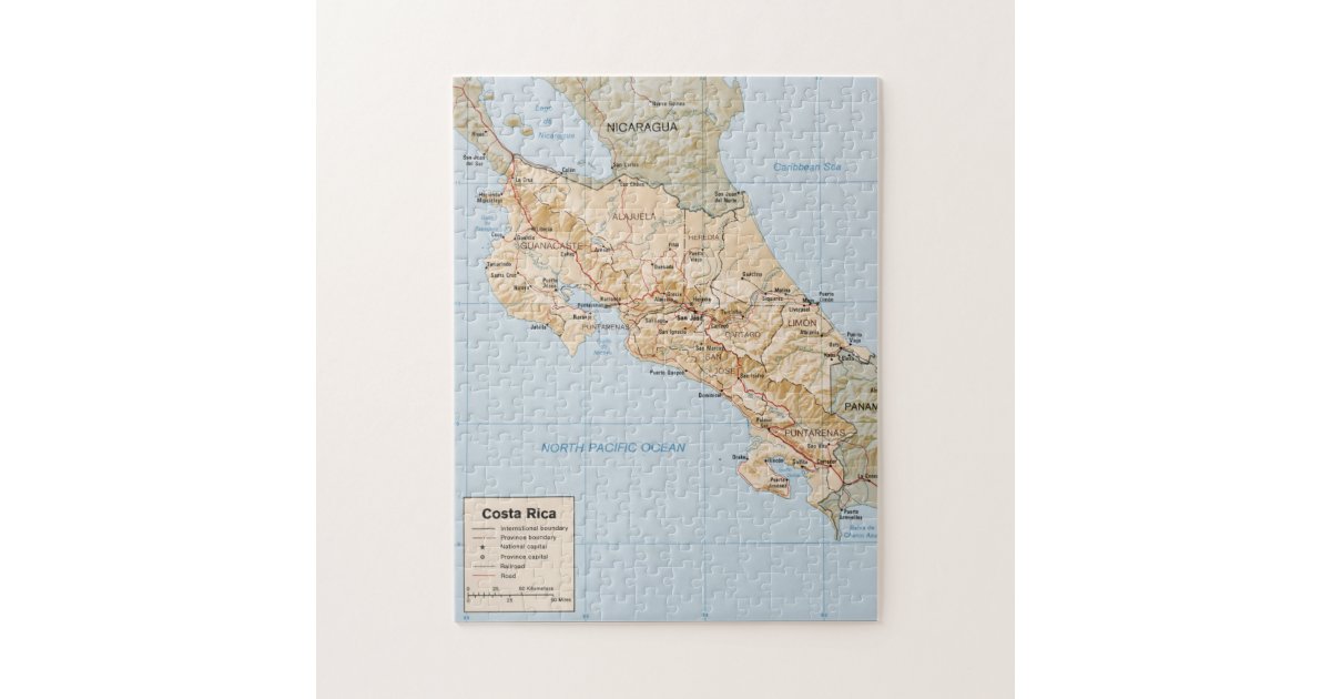 Costa Rica Map (1987) Jigsaw Puzzle | Zazzle