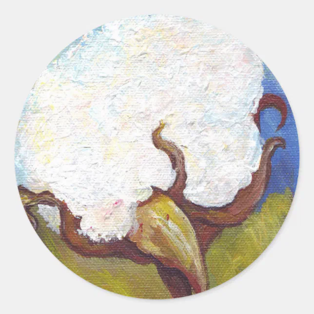 Cotton Boll from MS Classic Round Sticker | Zazzle