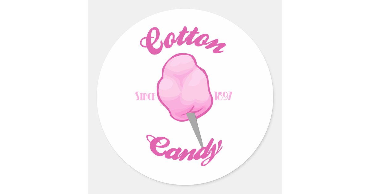 Cotton candy classic round sticker | Zazzle