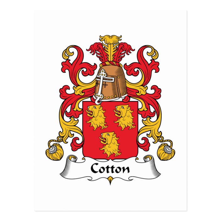 Cotton Family Crest Postcard | Zazzle.co.uk