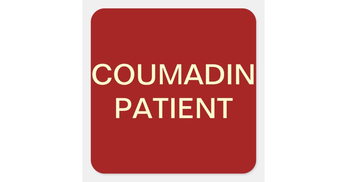 Coumadin Patient Chart Label | Zazzle