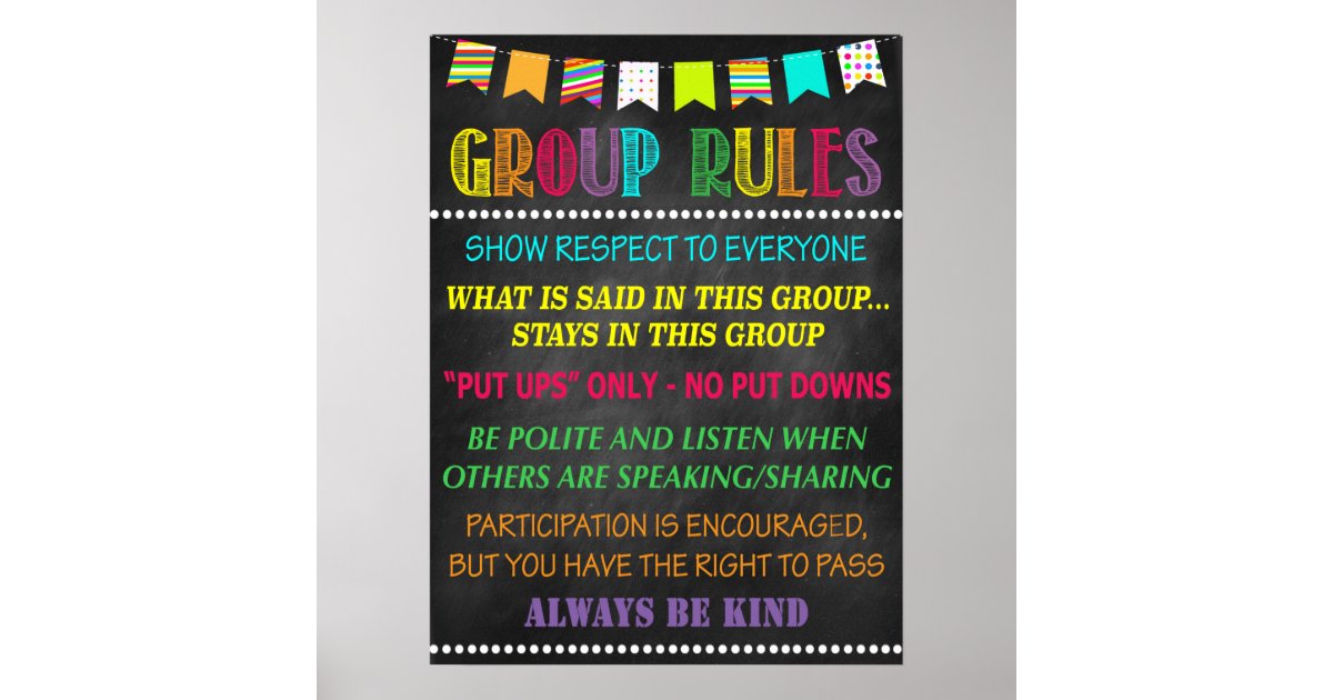 Counseling Group Rules Confidentiality Poster | Zazzle